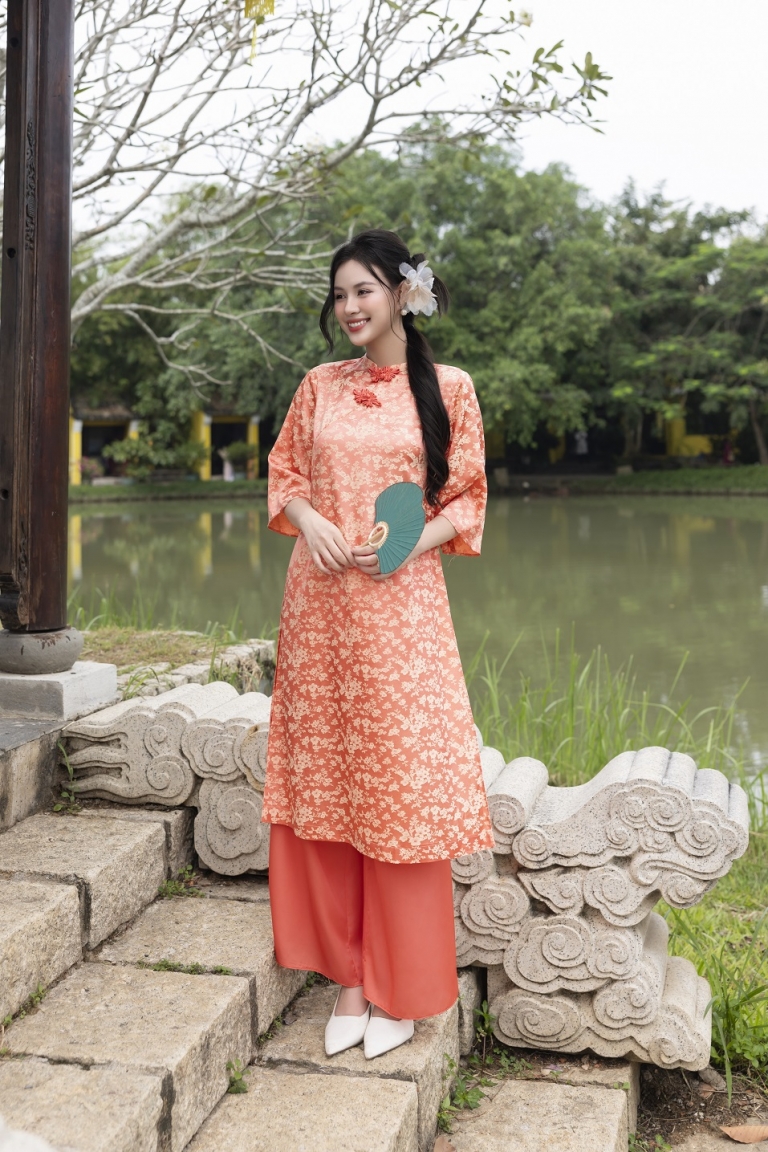 ÁO DÀI ĐÍNH NÚT TÀU – Sline Fashion